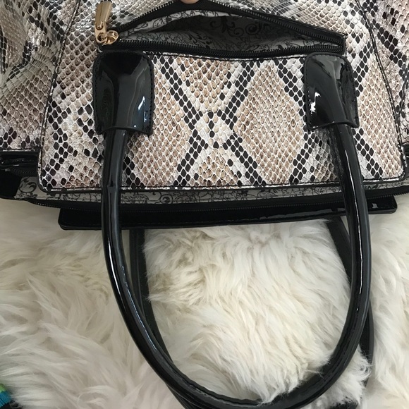 Bags | Metallic Snake Print Purse | Poshmark